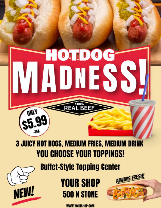 HOT DOG SPECIAL Template | PosterMyWall