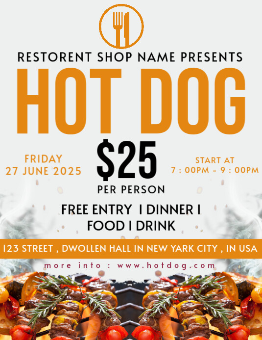 Hot dogs flyer Template | PosterMyWall
