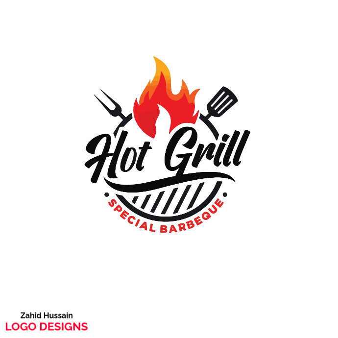 Copy of Hot Grill Special Barbeque Logo Design,branding, restaurant ...