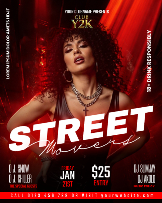 Hot Night Club Event Template | PosterMyWall