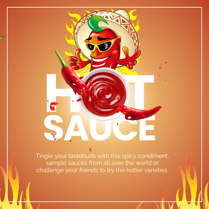 Hot Sauce Day Instagram Post Template | PosterMyWall