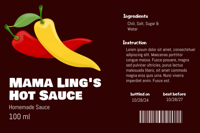 Copy of hot sauce product label design | PosterMyWall