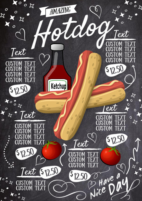 De Modèle de Conception D'affiche de Menu de Hot Dog | PosterMyWall