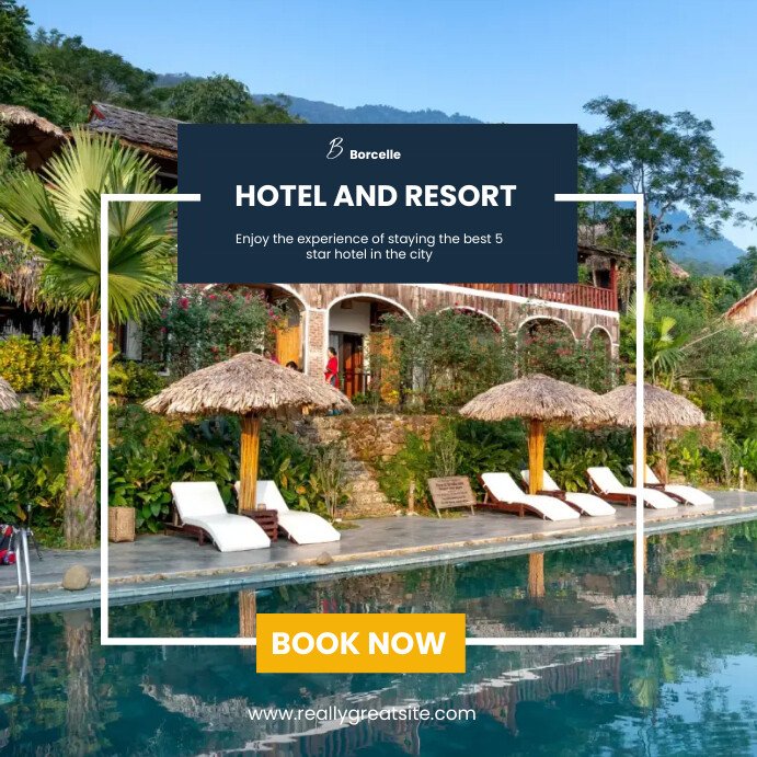 Hotel & Resort Flyer Poster Template | PosterMyWall