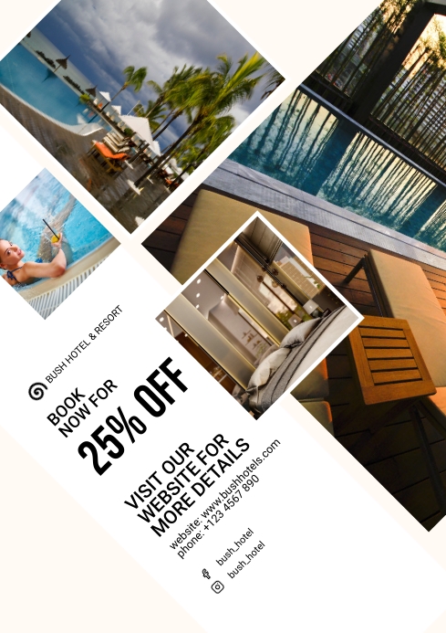 Hotel booking with a discount. (leaning) Template | PosterMyWall