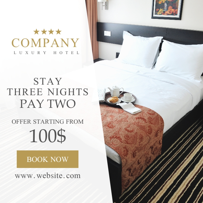 hotel instagram post banner advertisement Template | PosterMyWall