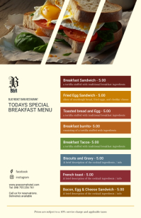 Hotel menu: categories Template | PosterMyWall