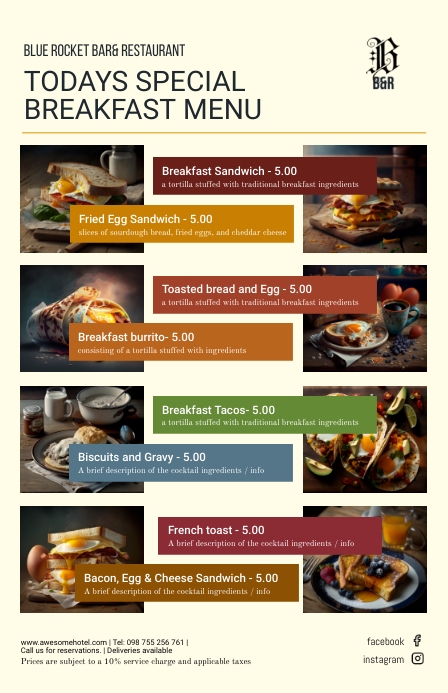 Copy of Hotel menu: short list | PosterMyWall