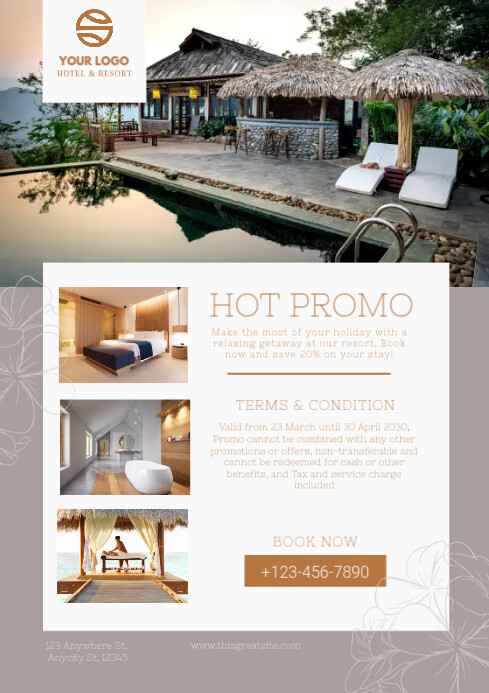 Hotel Promo Brown Simple Template | PosterMyWall