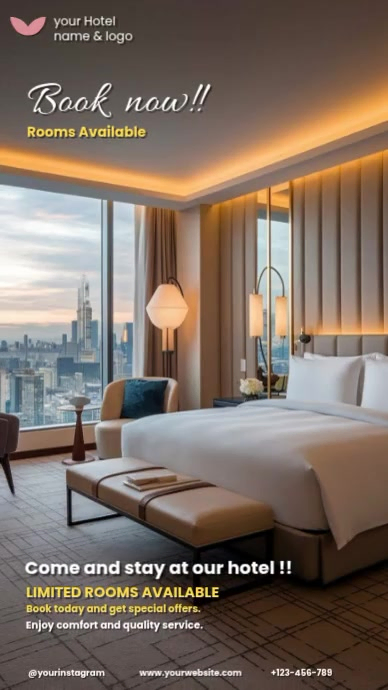 Hotel room booking promotion template | PosterMyWall