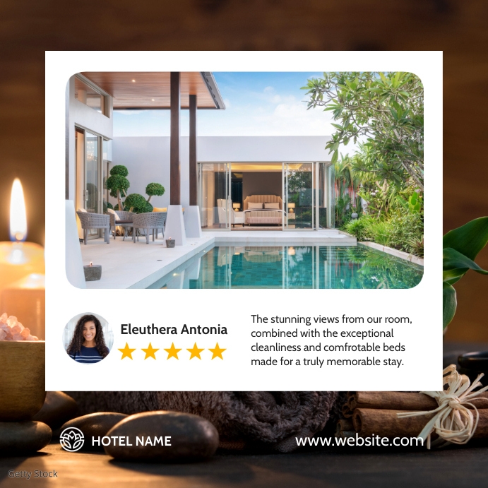 hotel square template client review customer | PosterMyWall
