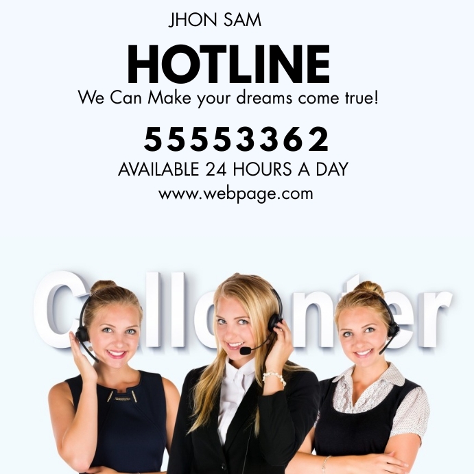 Hotline Ad Teamplete Template | PosterMyWall