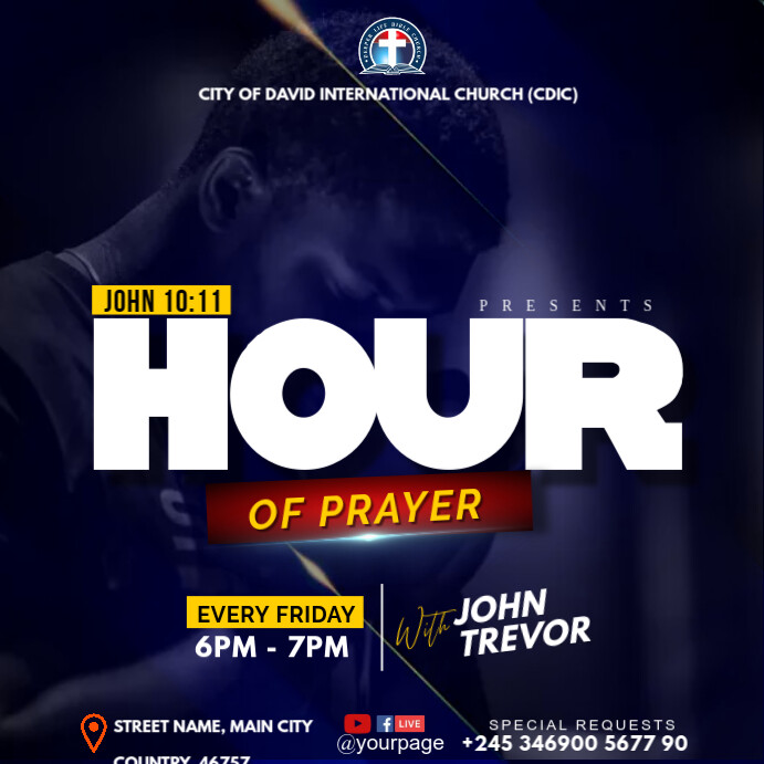 Hour of prayer Template | PosterMyWall