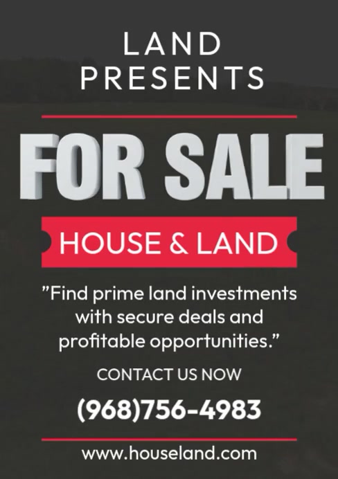 House and Land For Sale Template | PosterMyWall