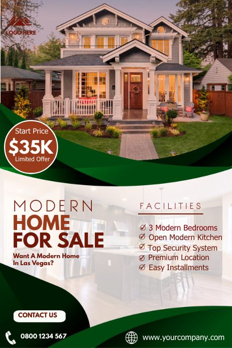 House for sale advertisement poster Template | PosterMyWall