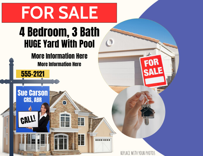 HOUSE FOR SALE Template | PosterMyWall