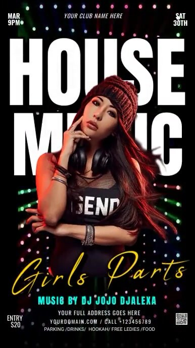 HOUSE MUSIC GIRLS PARTY Template | PosterMyWall