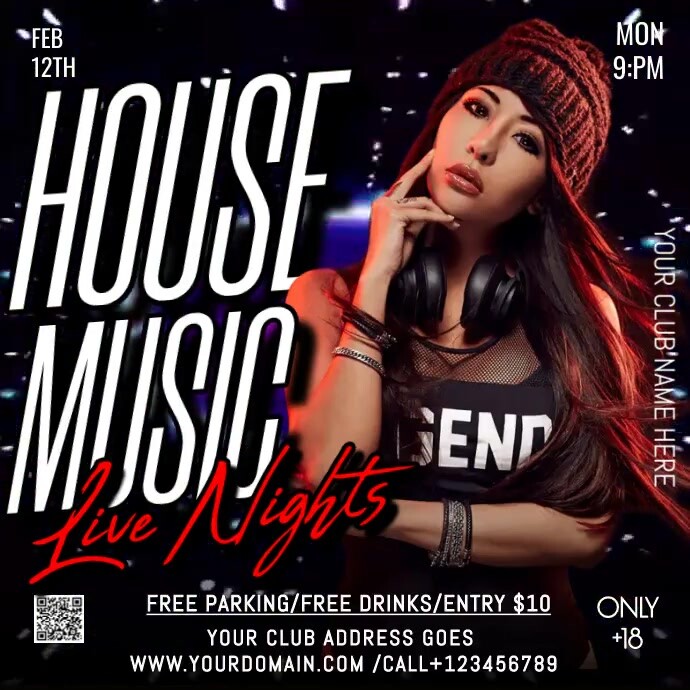 HOUSE MUSIC LIVE NIGHT Template | PosterMyWall