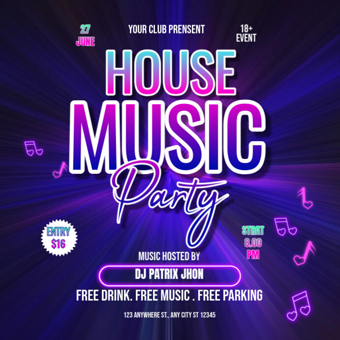 House music party Template | PosterMyWall