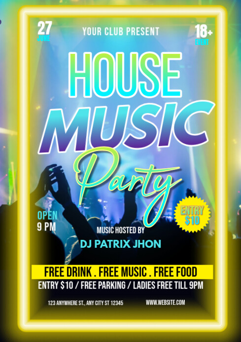 House Music party Template | PosterMyWall