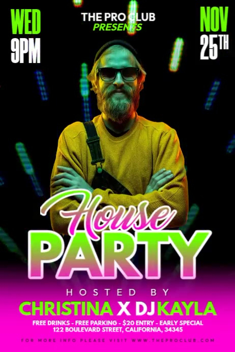 Modèle House Party Club | PosterMyWall