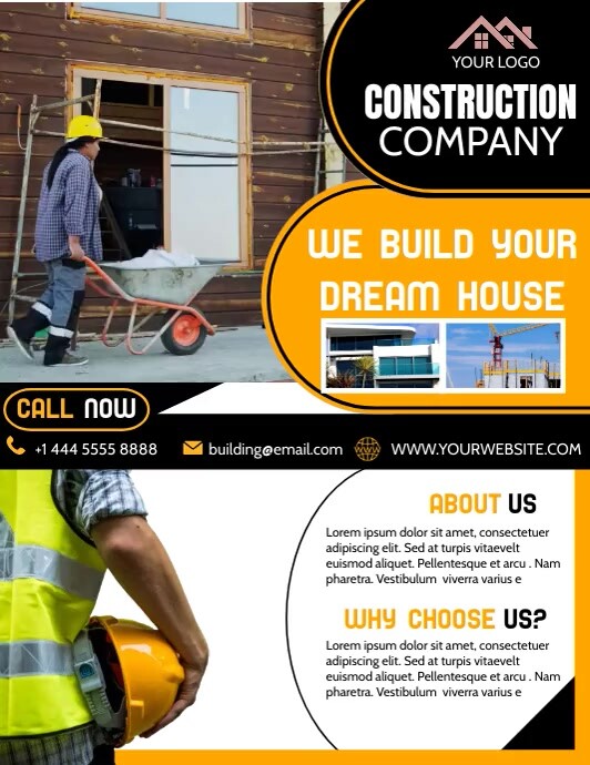 Copy of house renovation & construction service flyer | PosterMyWall
