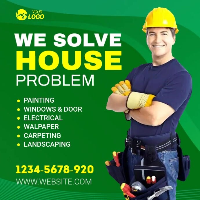 House Repair Service Banner Ad Template | PosterMyWall