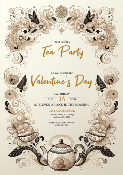 House Tea party Flyer Template | PosterMyWall