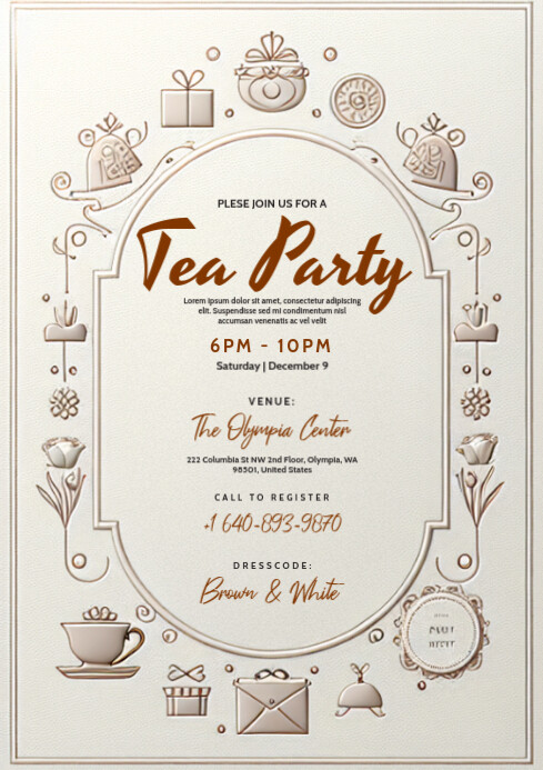 House Tea party Flyer Template | PosterMyWall