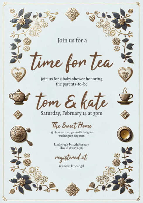 House Tea party Flyer Template | PosterMyWall