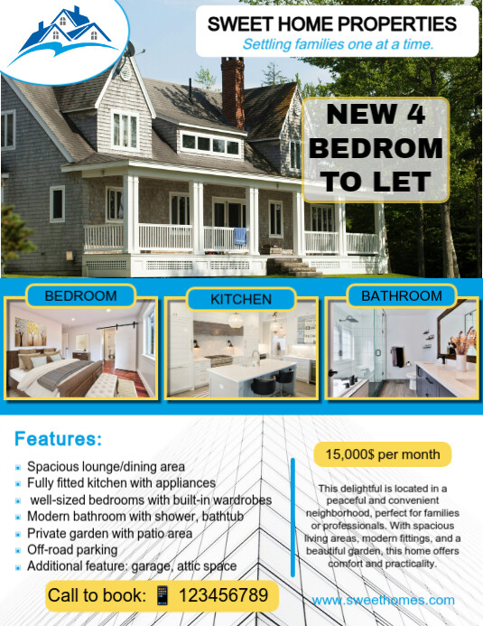 House to Let Real Estate Ad Template | PosterMyWall