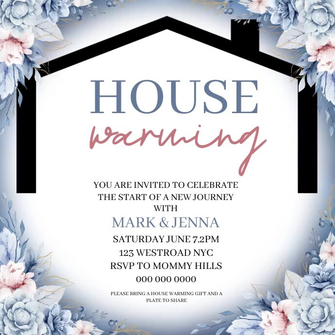 HOUSE WARMING INVITATION DESIGN TEMPLATE | PosterMyWall