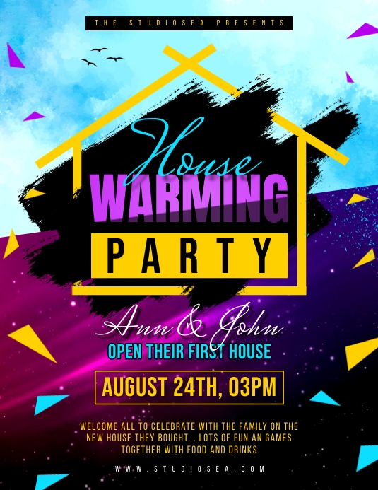 House warming party poster editable template | PosterMyWall