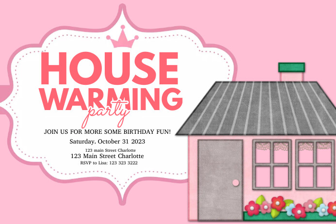 Pink House Warming Template Housewarming Invitation Templates Free