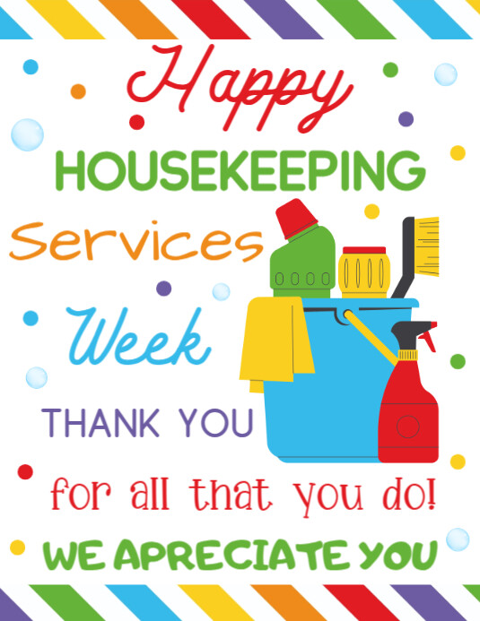 Housekeeping Week tags printable Template | PosterMyWall