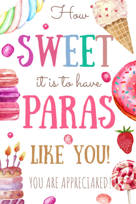 How Sweet It Is To Have A Para Like You Appreciation Printable Template ...