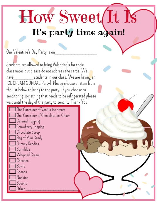 Copy of How Sweet It Is Valentine's Party Note | PosterMyWall