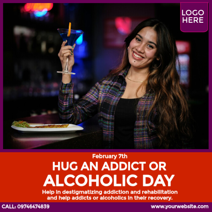Hug an Addict or Alcoholic Day Template | PosterMyWall