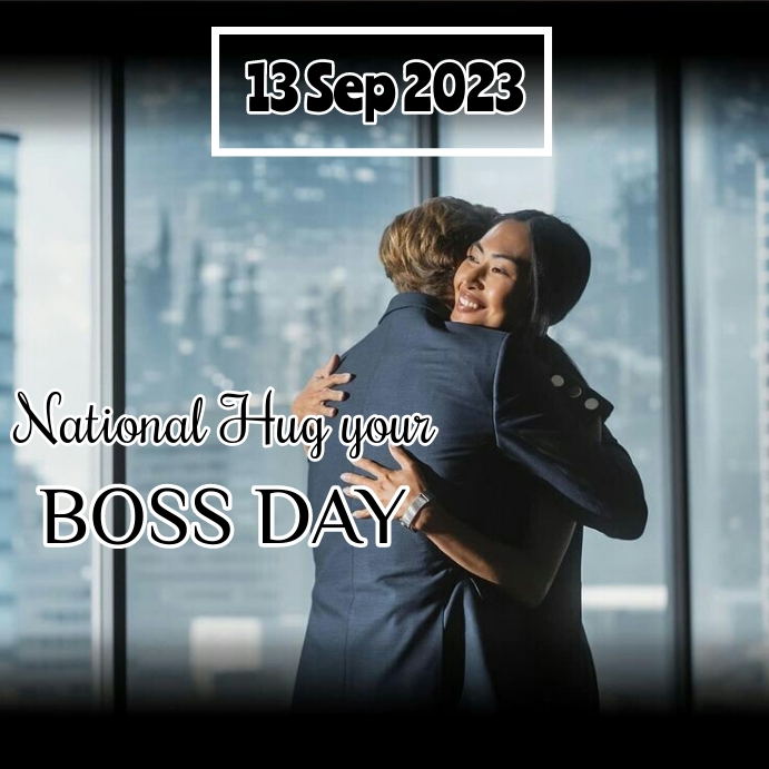 Hug your boss day instagram post Template | PosterMyWall