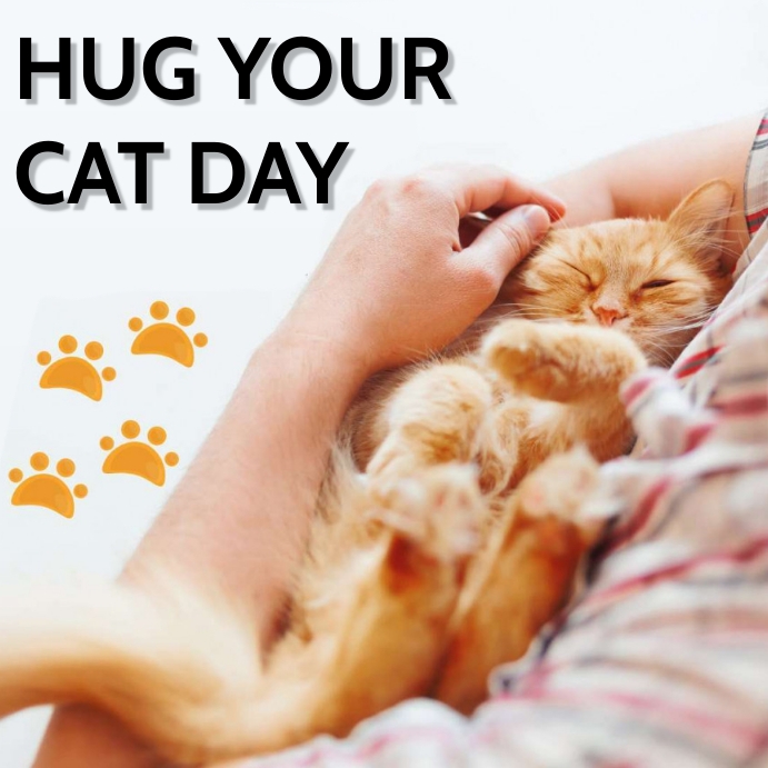 hug your cat day Template | PosterMyWall
