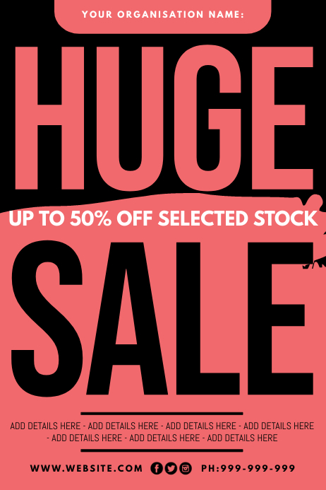 Huge Sale Poster Template | PosterMyWall