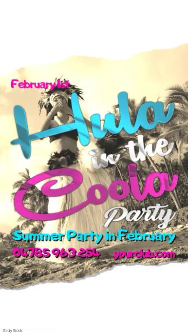Hula in the Coola party video Template | PosterMyWall