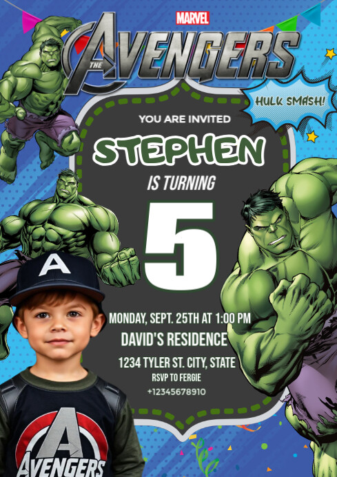 Plantilla de hulk birthday | PosterMyWall