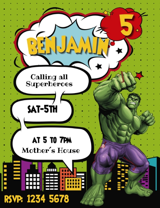 Copy of Hulk Invitation Template | PosterMyWall