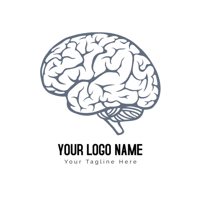 Human Brain Drawing Illustration Logo Template | PosterMyWall