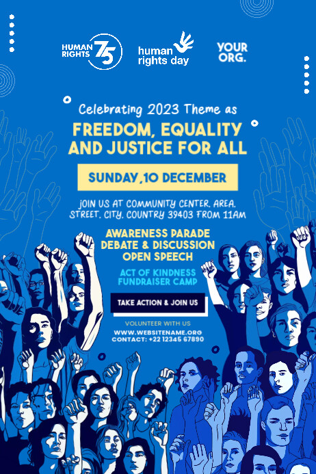Plantilla de Human Rights Day Celebration Template | PosterMyWall