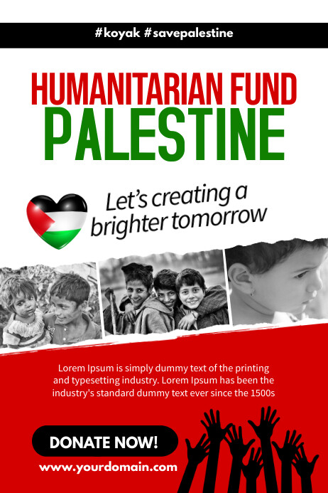 Humanitarian Fund Palestine poster template | PosterMyWall