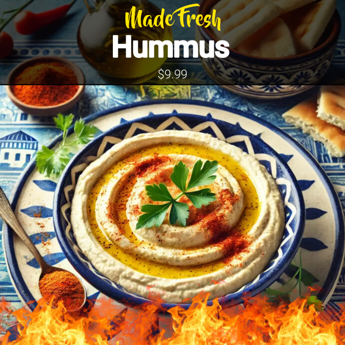 Copy of Hummus Instagram - Hummus Appetizer Ad | PosterMyWall