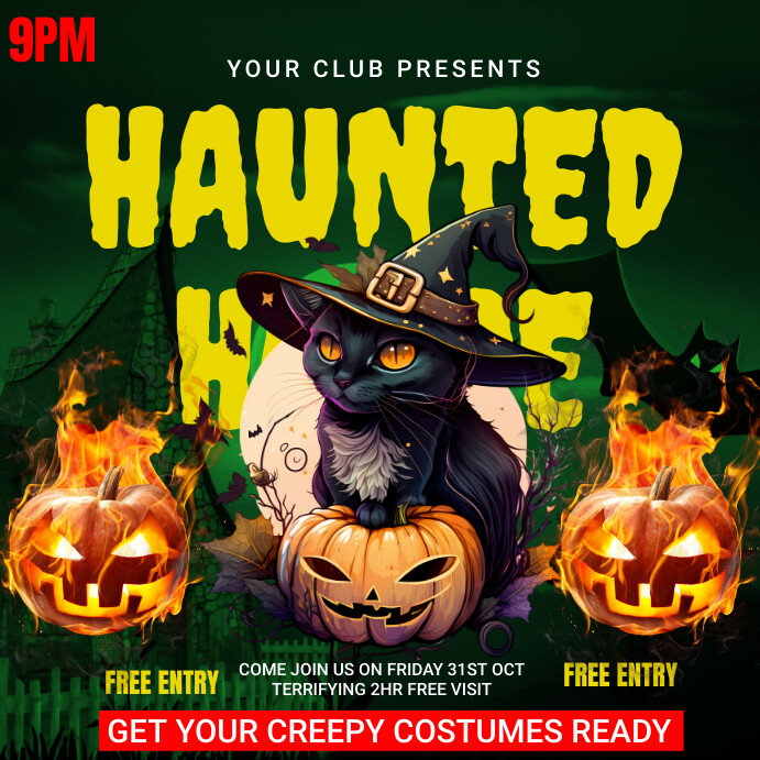 hunted house/spooky nights/horror nights Template | PosterMyWall