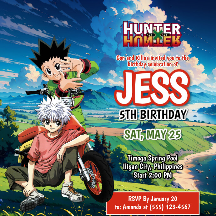 Hunter X Hunter Birthday Instagram Post Template | PosterMyWall